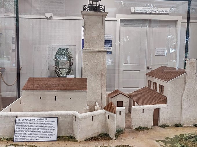 This detailed model shows the original lighthouse complex – history in miniature that helps visitors understand this maritime landmark's evolution.