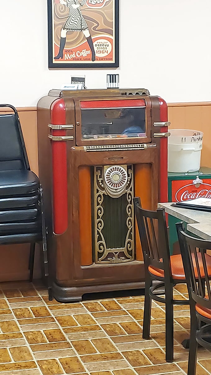 That vintage jukebox isn't just decoration – it's a time machine waiting to transport you back to simpler days with the press of a button.