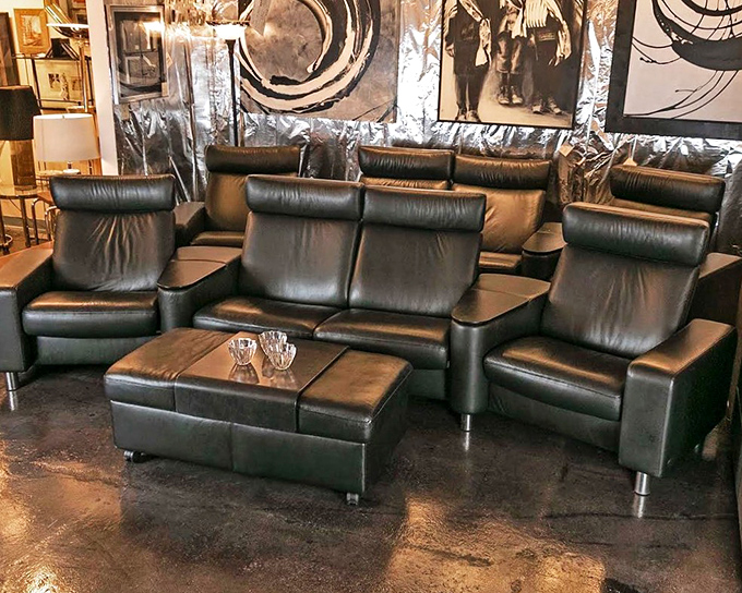 This leather sectional isn't just seating—it's a commitment to comfort that says, "Cancel all plans, we're staying in tonight."