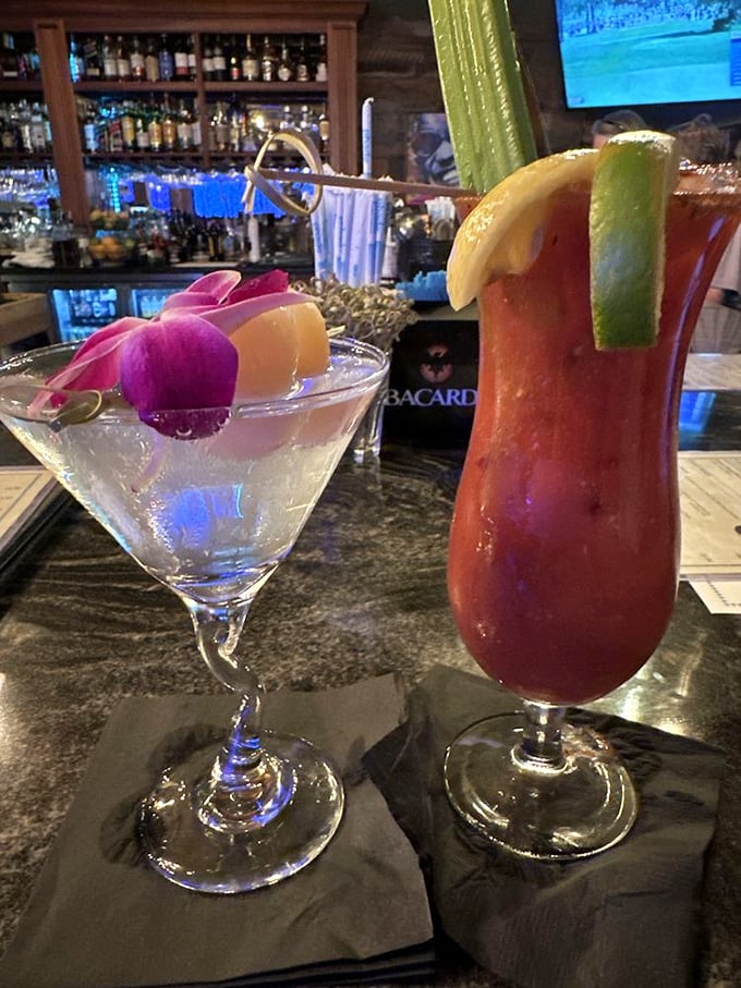 Cocktails that dress better than most people on vacation – one elegant, one bold, both promising a good time.