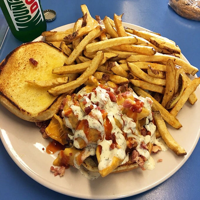 This isn't just a sandwich – it's architecture with cheese, a monument to excess that somehow remains perfectly balanced.