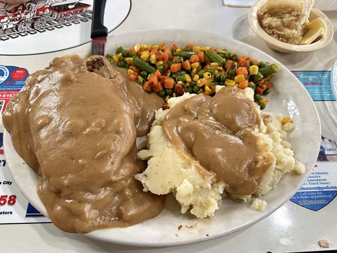 Meatloaf and mashed potatoes smothered in gravy—comfort food so perfect it could end wars or at least family feuds.