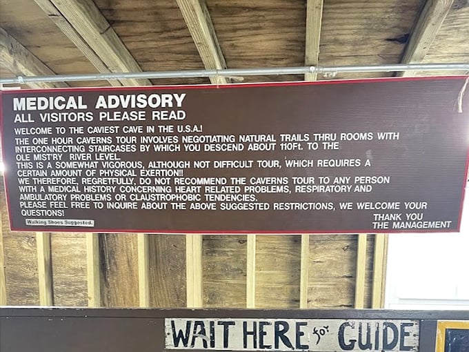 Safety first – because explaining a cave injury to your insurance company would be awkward for everyone involved.