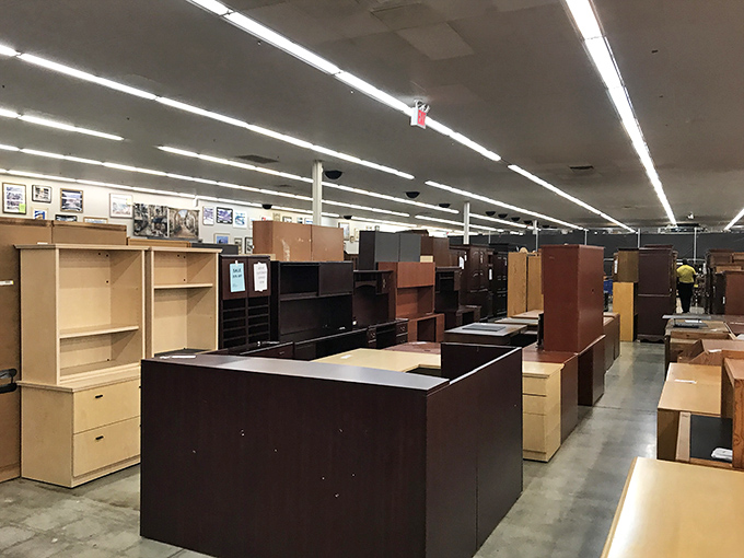 Office furniture galore – cubicle refugees finding new purpose in home offices and study nooks across North Carolina.
