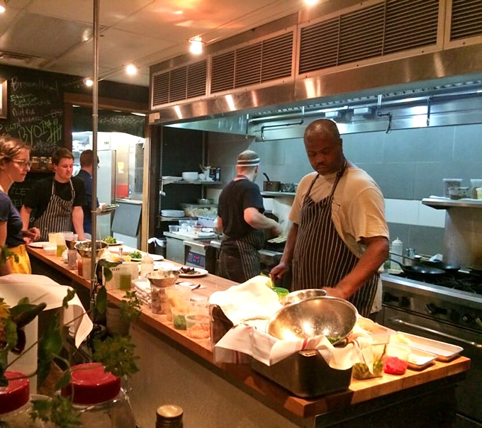 Where the magic happens—chefs in their natural habitat, crafting dishes with the focus of neurosurgeons and the creativity of jazz musicians.