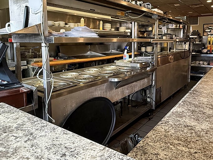 The open kitchen isn't theater—it's transparency. Nothing to hide when you're doing it right, one plate at a time.