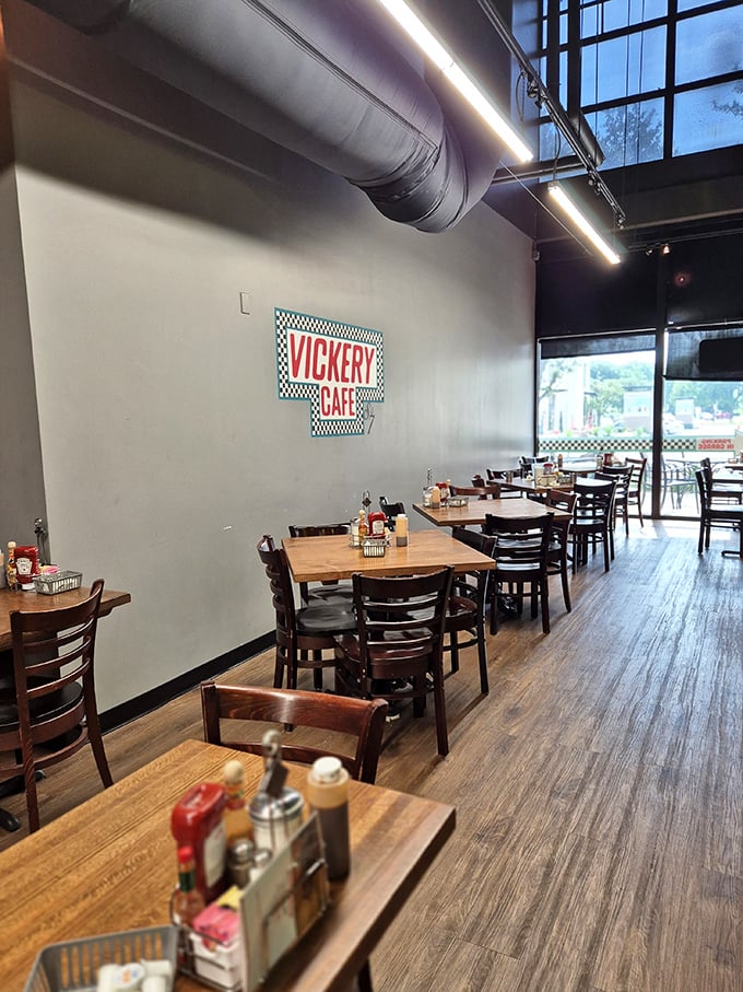 Clean lines, wooden tables, and that iconic checkered motif—Vickery Cafe knows that when the food is this good, the decor just needs to get out of the way.