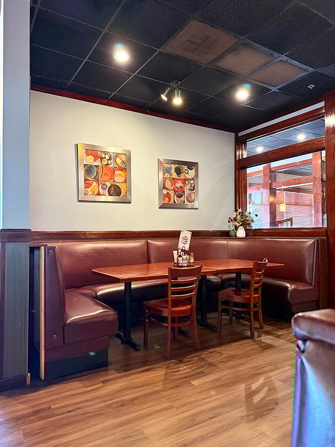 Cozy booths that invite you to settle in for the long haul—because proper appreciation of smoked meat cannot be rushed.