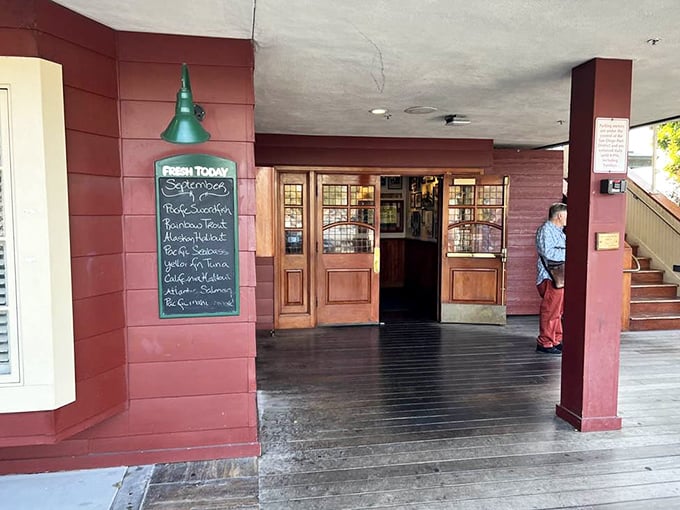 A chalkboard announces the day's fresh catches – nature's daily specials written in chalk rather than set in stone.