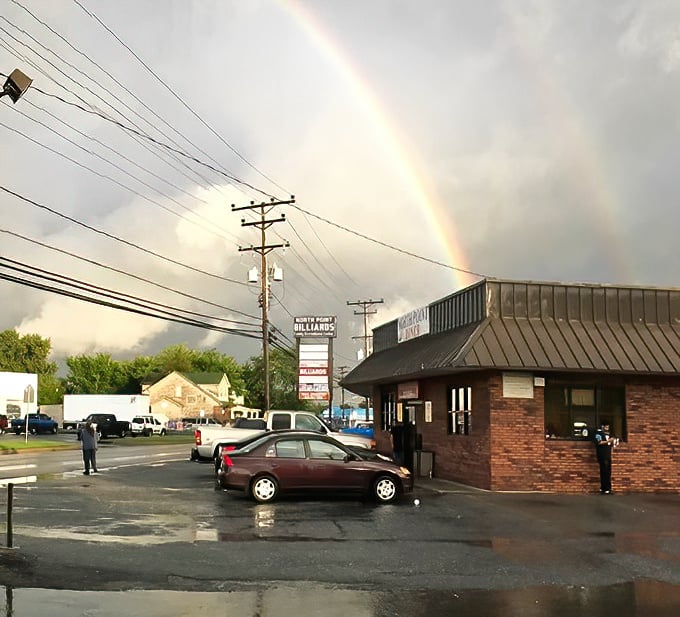 Even the weather celebrates North Point Diner with a double rainbow – Mother Nature's way of saying "try the meatloaf."
