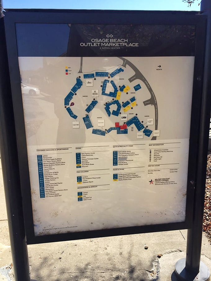 The outlet map—part treasure hunt guide, part strategic battle plan for conquering maximum deals with minimum backtracking. 