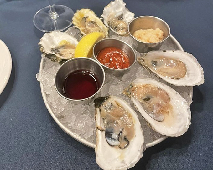 Oysters on ice—nature's perfect appetizer. Each briny morsel tells a story of cold, clean waters and patient harvesting.