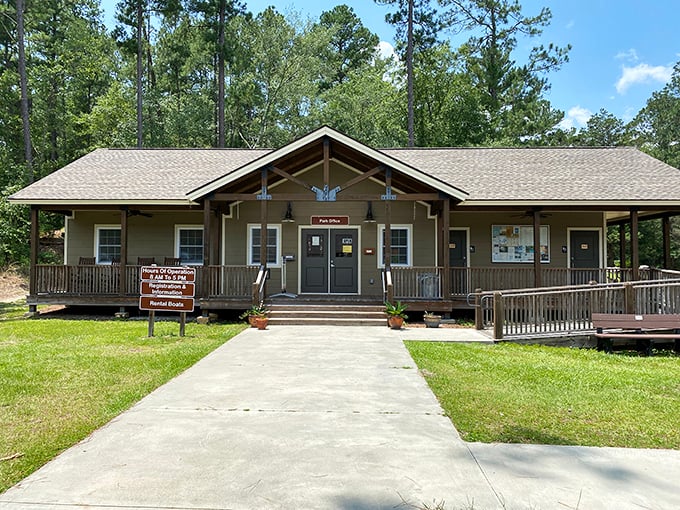 Welcome center wisdom: this unassuming park office holds the keys to unlocking George L. Smith's best-kept secrets and seasonal events.