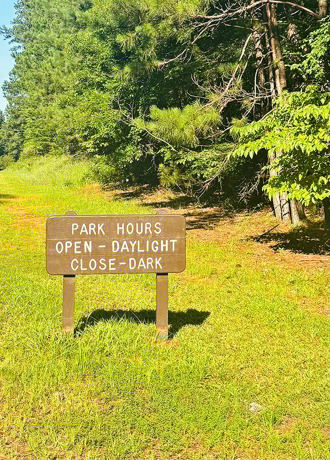 Park hours: from "coffee o'clock" to "firefly thirty" – nature's own business schedule.