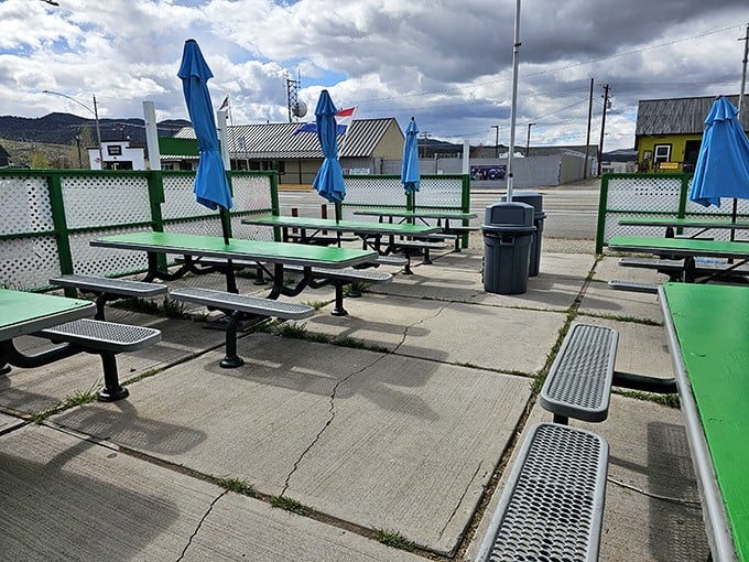 Empty tables mean you've arrived at the perfect time—before the hiking crowds descend, hungry from conquering nearby mountain trails.