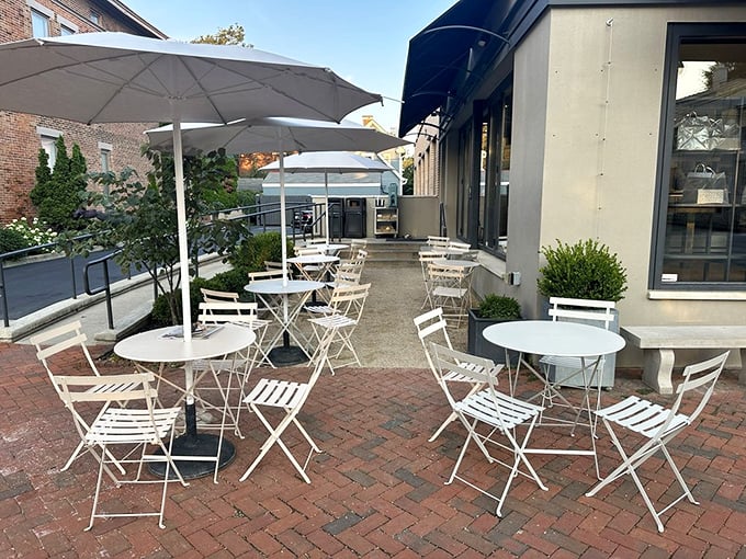 The patio offers a perfect stage for the ultimate food selfie—"Look what I'm eating while you're having a sad desk lunch!"