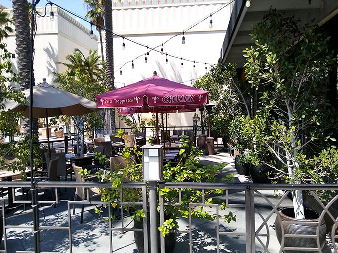 The outdoor patio offers al fresco dining with a side of California sunshine – because everything tastes better with a gentle breeze.