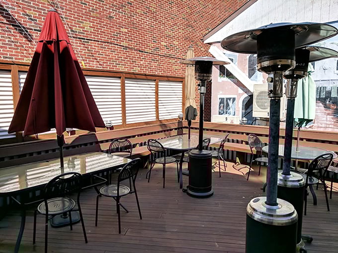 The outdoor patio offers al fresco dining with Pennsylvania charm – perfect for those evenings when the weather and your appetite align.