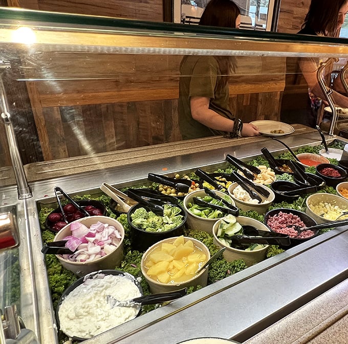 A salad bar so extensive, even rabbits would be impressed by the variety offered.