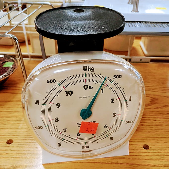 A kitchen scale with stories to tell—it's weighed ingredients for countless birthday cakes and holiday cookies across Virginia.