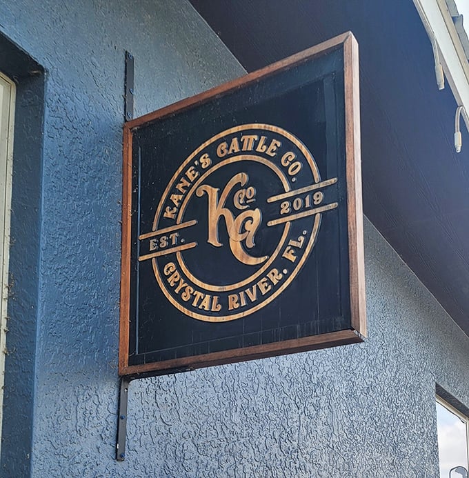 The establishment's sign proudly displays its Crystal River heritage – a local landmark that's earned its reputation one perfectly cooked steak at a time.