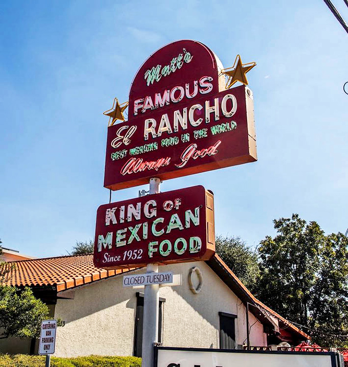 Not just a sign but a beacon of hope for hungry travelers – promising "Best Mexican Food in the World" with the confidence that comes from decades of satisfied customers.