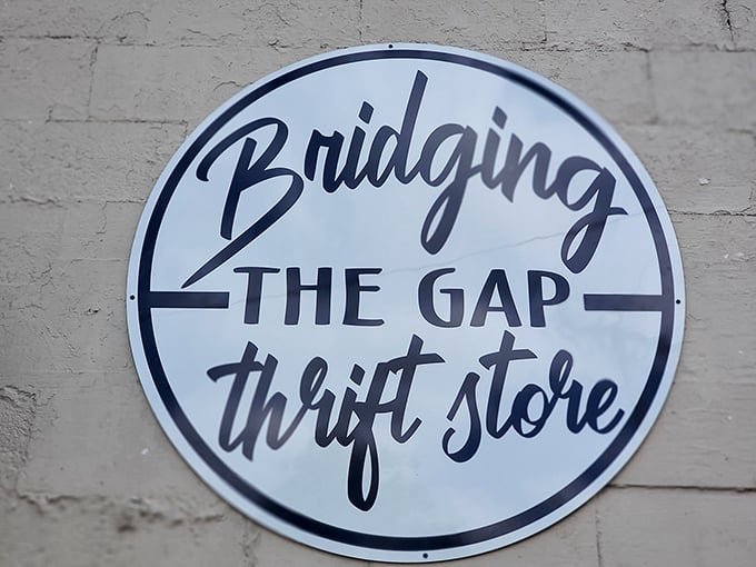 The store's logo says it all—bridging the gap between what you want and what you can afford.