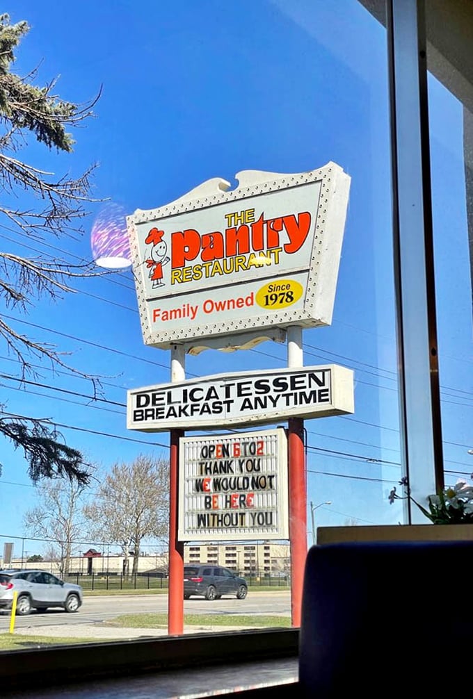 "Family Owned Since 1978" and "Breakfast Anytime" – six words that practically guarantee a memorable meal experience awaits inside.