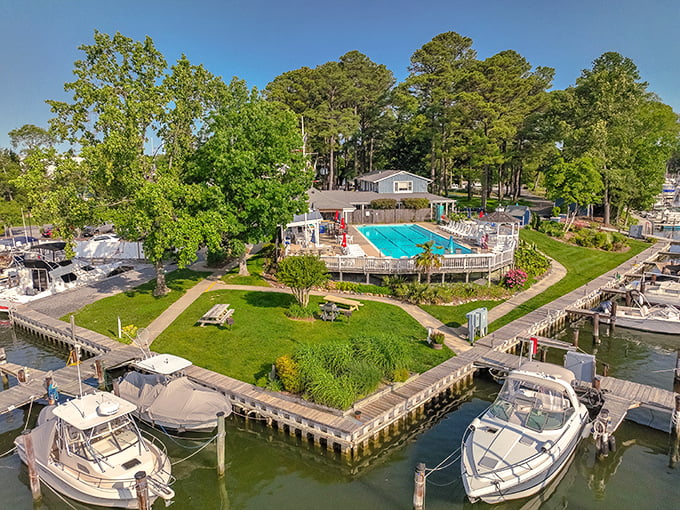 Spring Cove Marina showcases the perfect marriage of boats and leisure – where Social Security checks go to fulfill their destiny as down payments on nautical dreams.