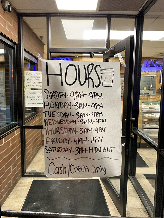 Hours that accommodate both early birds and night owls. When a place opens at 3am, you know they're serious about their donuts.