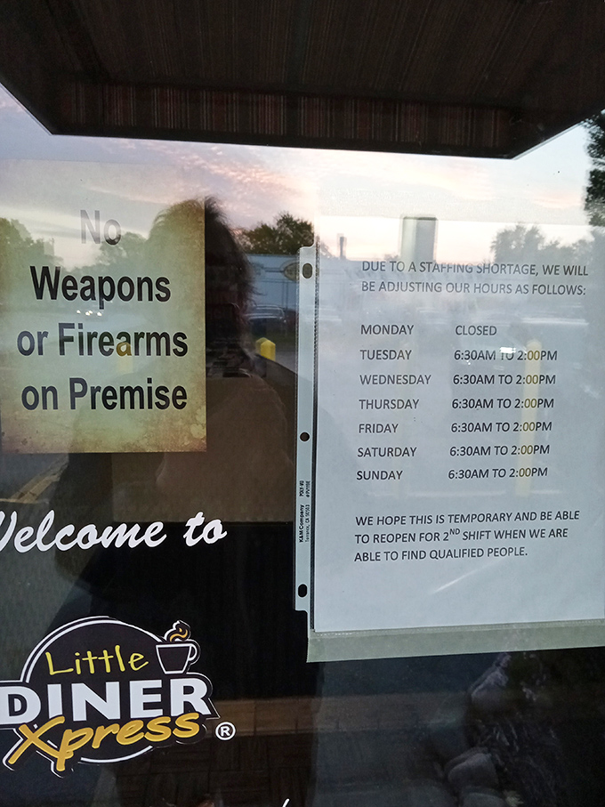 Even their hours sign tells a story of dedication. Six days a week of breakfast bliss—plan accordingly and arrive hungry.