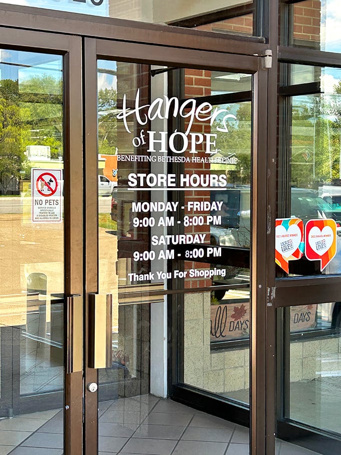 Store hours generous enough to accommodate both early birds and after-work treasure hunters—a thrifting democracy for all schedules.