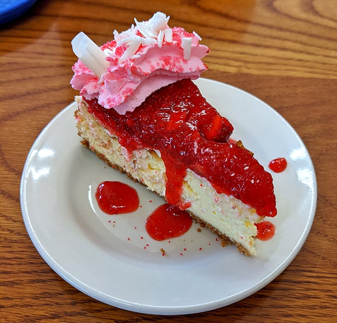 Strawberry cheesecake that strikes the perfect balance between rich creaminess and fruity brightness—the kind of dessert that silences conversation at the table.