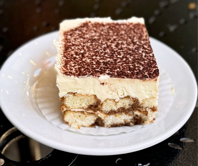 Tiramisu that doesn't mess around – layers of coffee-soaked perfection that makes you wonder why you'd ever waste calories elsewhere.