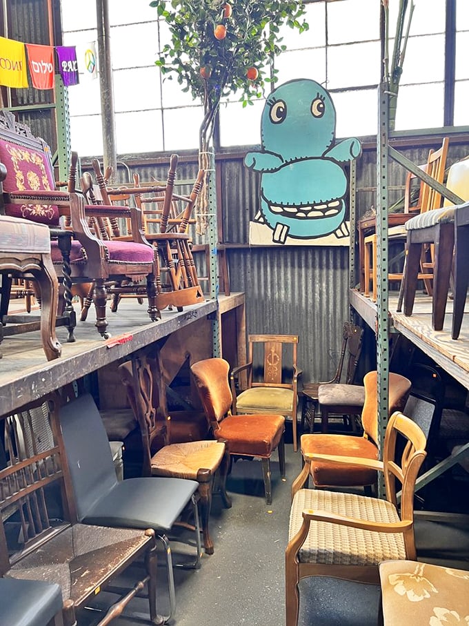 Chair-vana! From mid-century modern to Victorian parlor styles, your perfect seat is hiding somewhere in this wooden forest.