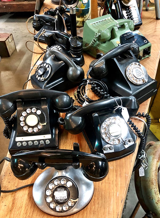 These rotary phones once connected families across distances, each ring promising news from loved ones in an era when calls were events, not interruptions.