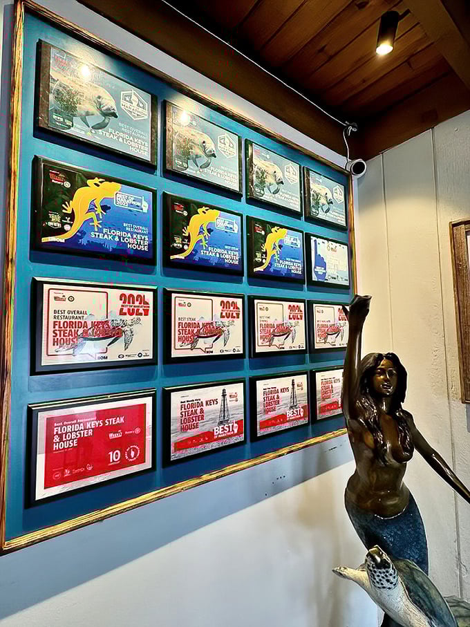 The wall of accolades isn't just bragging—it's documentary evidence that sometimes the best places aren't just hyped on social media but actually deliver on their promises.
