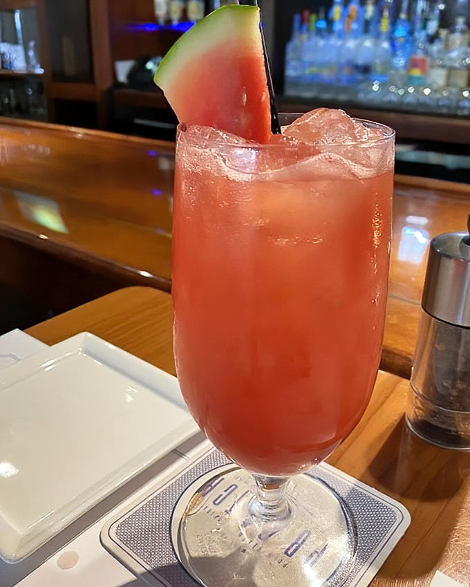 A watermelon margarita that makes you question why anyone drinks them any other way. Summer in a glass, no sunscreen required.