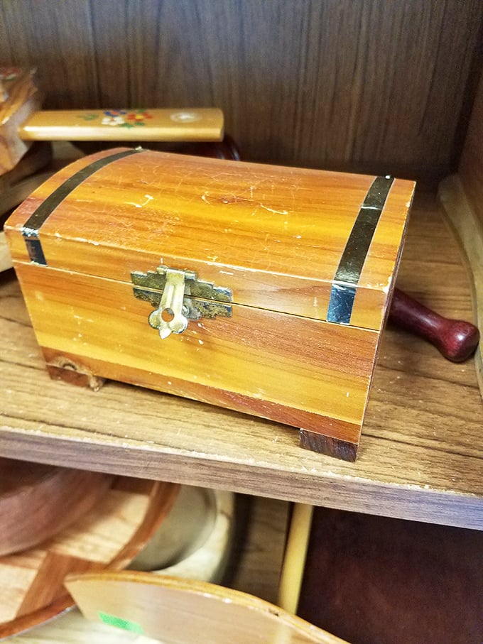 A treasure chest that looks like it should contain pirate gold but will happily store your remote controls instead. X marks the spot—in your living room.