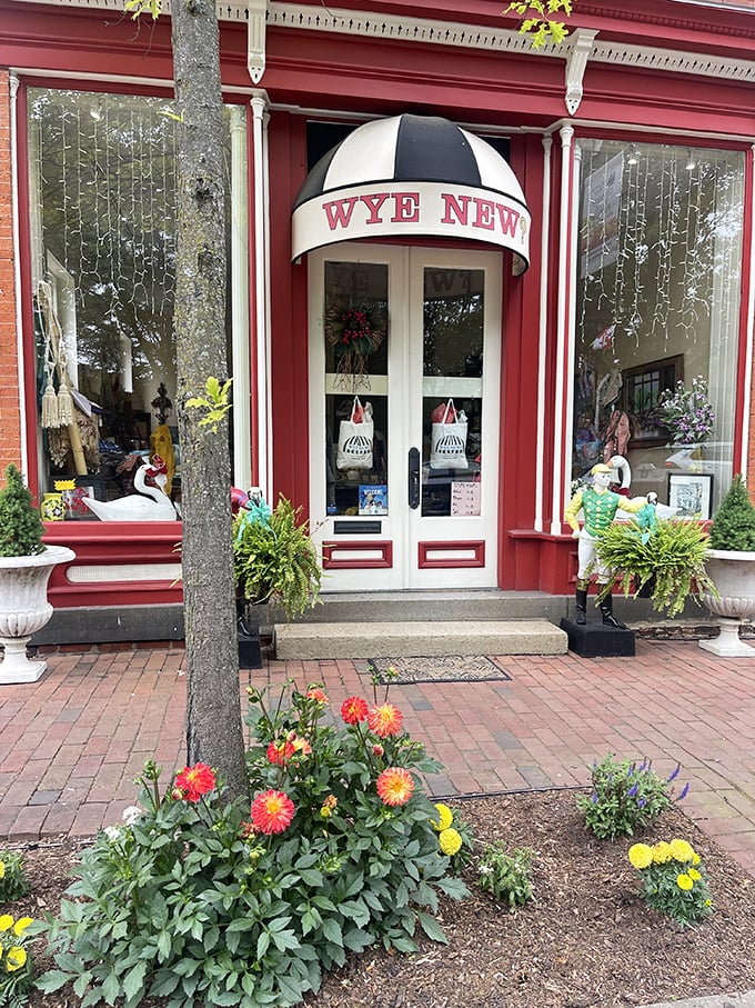 Wye New's whimsical storefront and vibrant flowers create the kind of shopping invitation that's impossible to decline—retail therapy at its most charming.