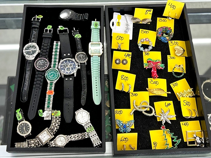 Jewelry and watches await their second act. That mint green timepiece could be the conversation starter your wrist has been waiting for.