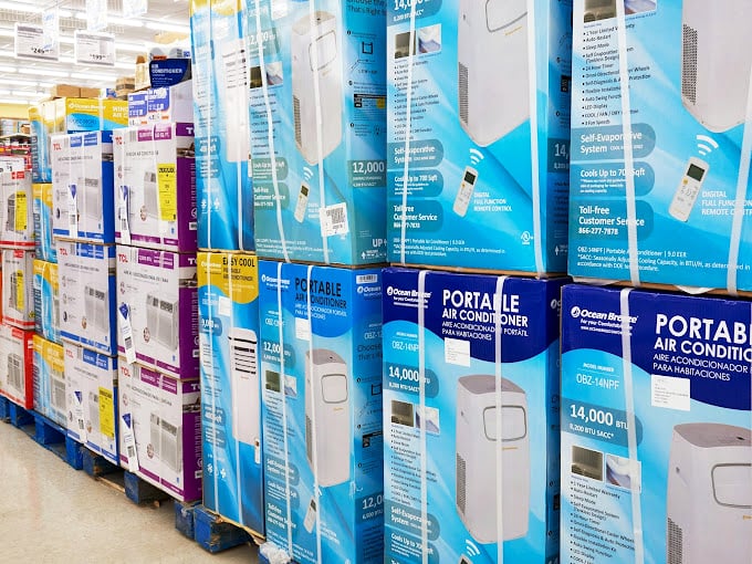 Portable air conditioner paradise – cooling solutions lined up like soldiers ready to battle Pennsylvania's humid summer offensive.