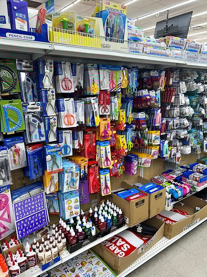 School and art supplies in every color of the rainbow, making back-to-school shopping feel less like a chore and more like an adventure.