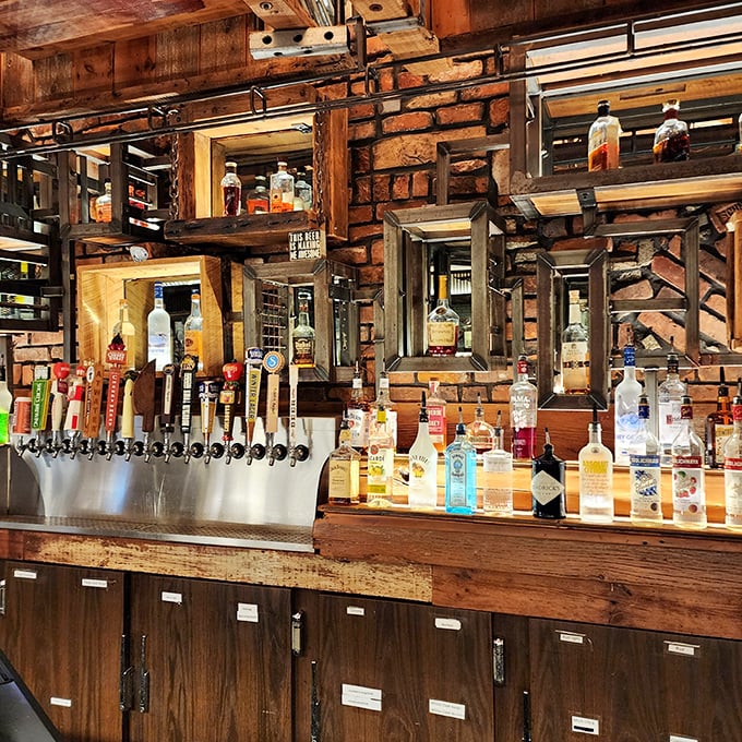 This isn't just a bar—it's a liquid companion center where craft beers and cocktails wait patiently to meet their smoky meat soulmates.