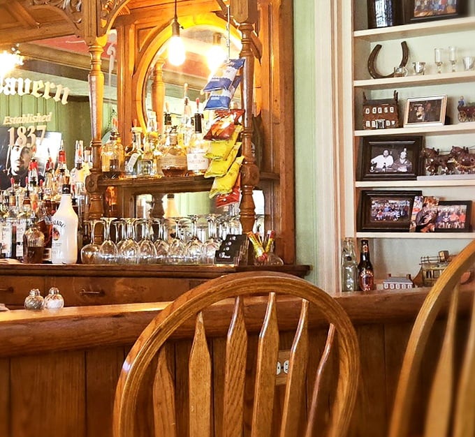 The bar area beckons like an old friend with really good stories and better bourbon.