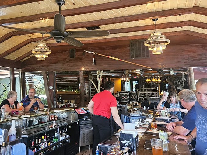 The bar area—where Old Fashioneds are crafted with the reverence of fine art and the precision of Swiss watchmaking.