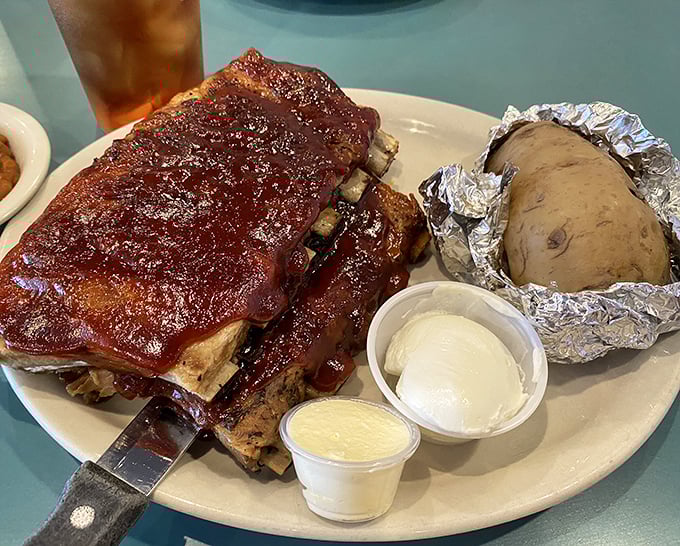Ribs that require commitment—the kind where you know you'll need extra napkins and possibly a shirt change, but you dive in anyway.