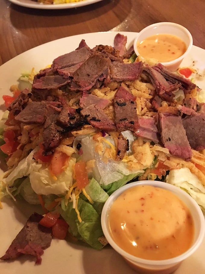 A BBQ brisket salad that makes you question everything you thought you knew about salads—hearty, smoky, and unapologetically delicious.