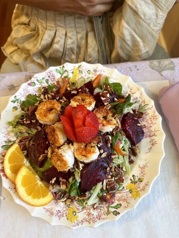 A salad that looks like edible art, proving vegetables can be both virtuous and genuinely exciting.