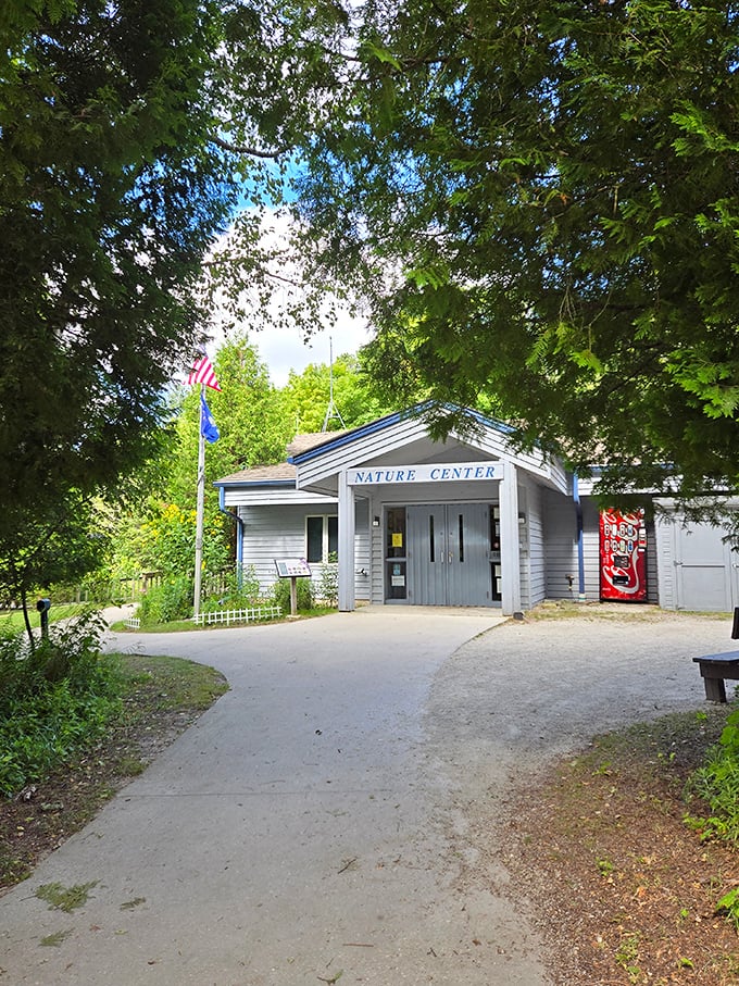 The Nature Center—where curiosity meets knowledge. This welcoming outpost serves as headquarters for your Whitefish Dunes adventure.